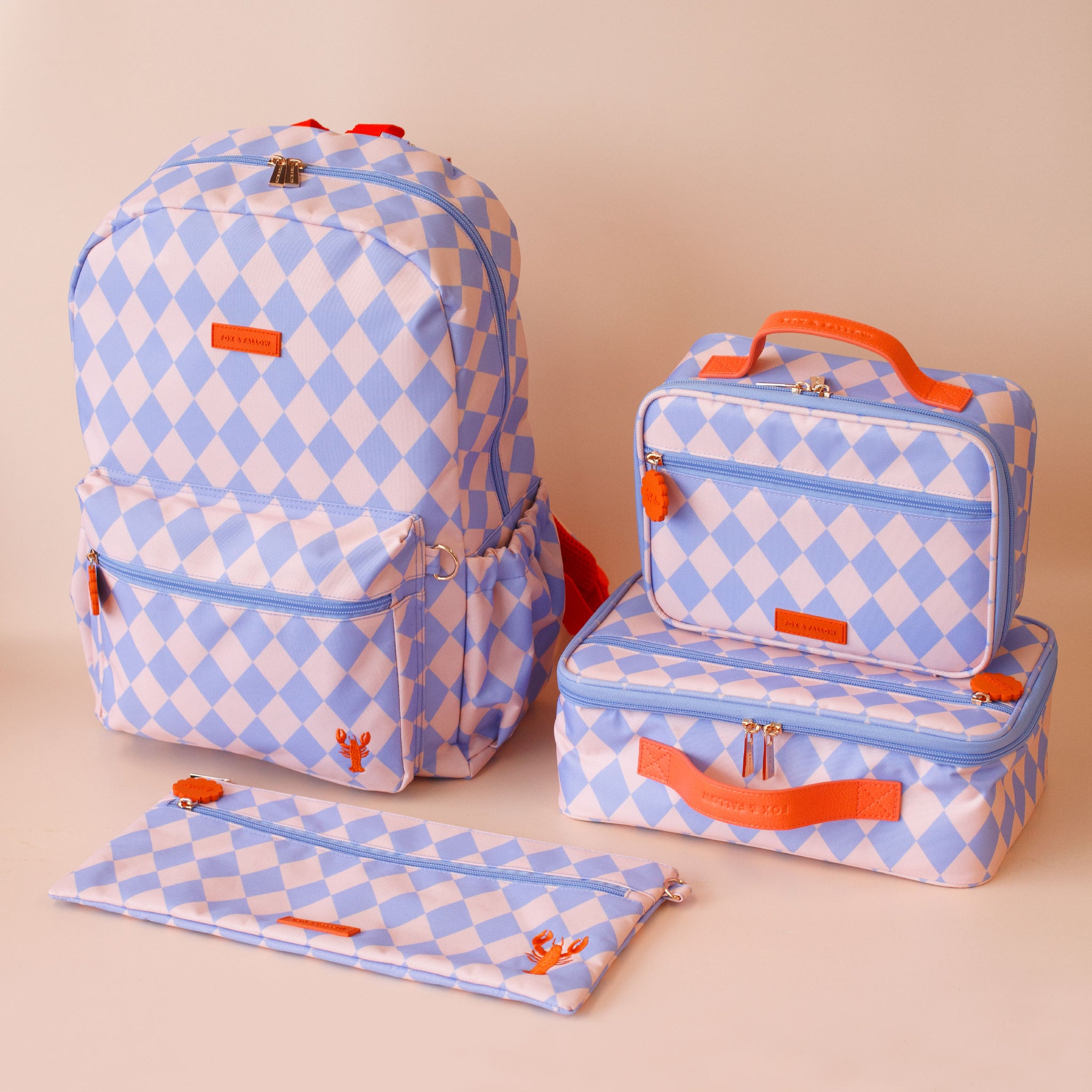 Blue Diamonds Large Lunch Bag– Fox & Fallow
