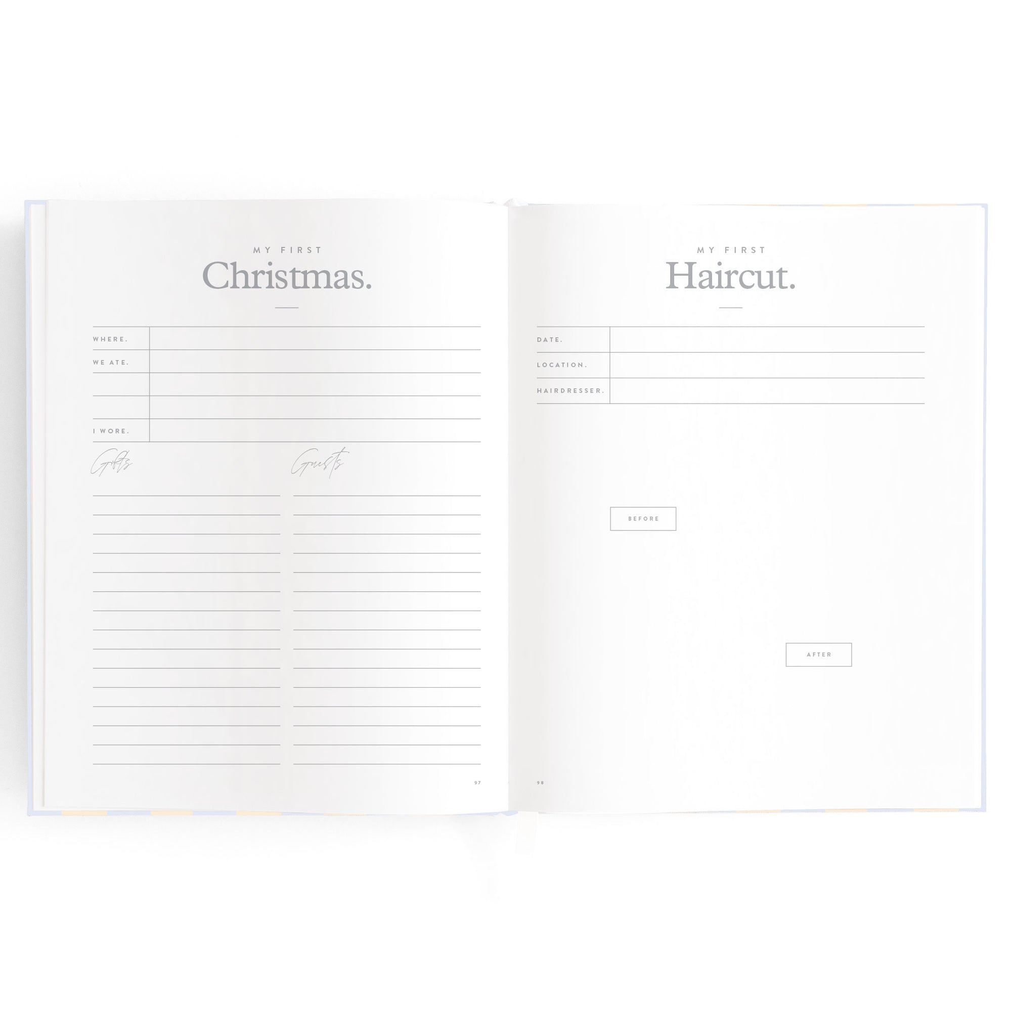 Baby Book Cloud Stripe - Baby Journal Cloud Stripe– Fox & Fallow