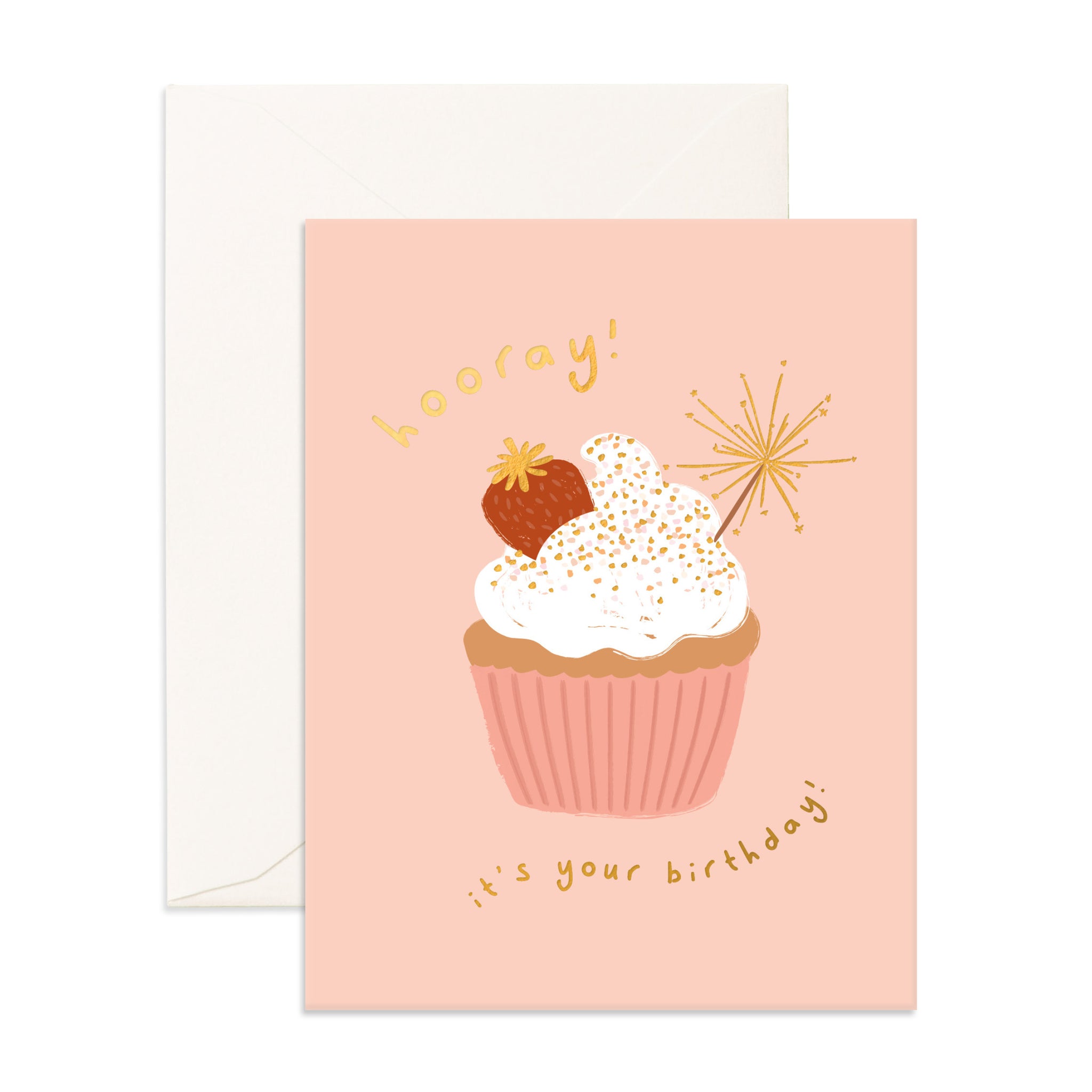 Hooray Cupcake Greeting Card - PRE-ORDER (ARRIVING FEB 2026)– Fox & Fallow