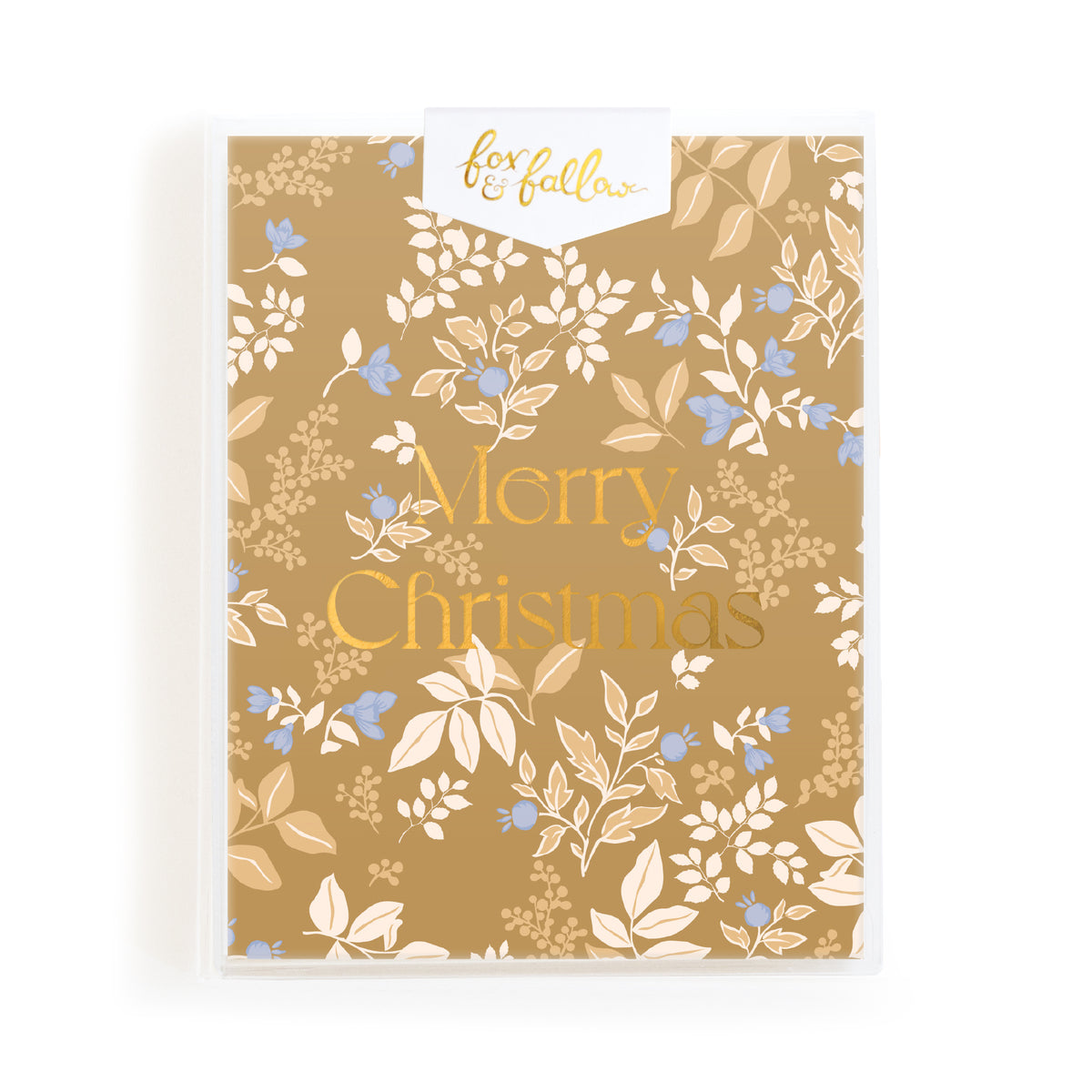 Merry Christmas Gold Holly Greeting Card Boxed Set– Fox & Fallow