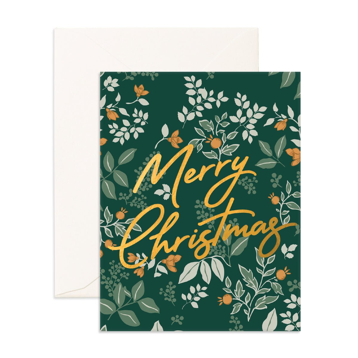 Christmas Green Holly Greeting Card– Fox & Fallow