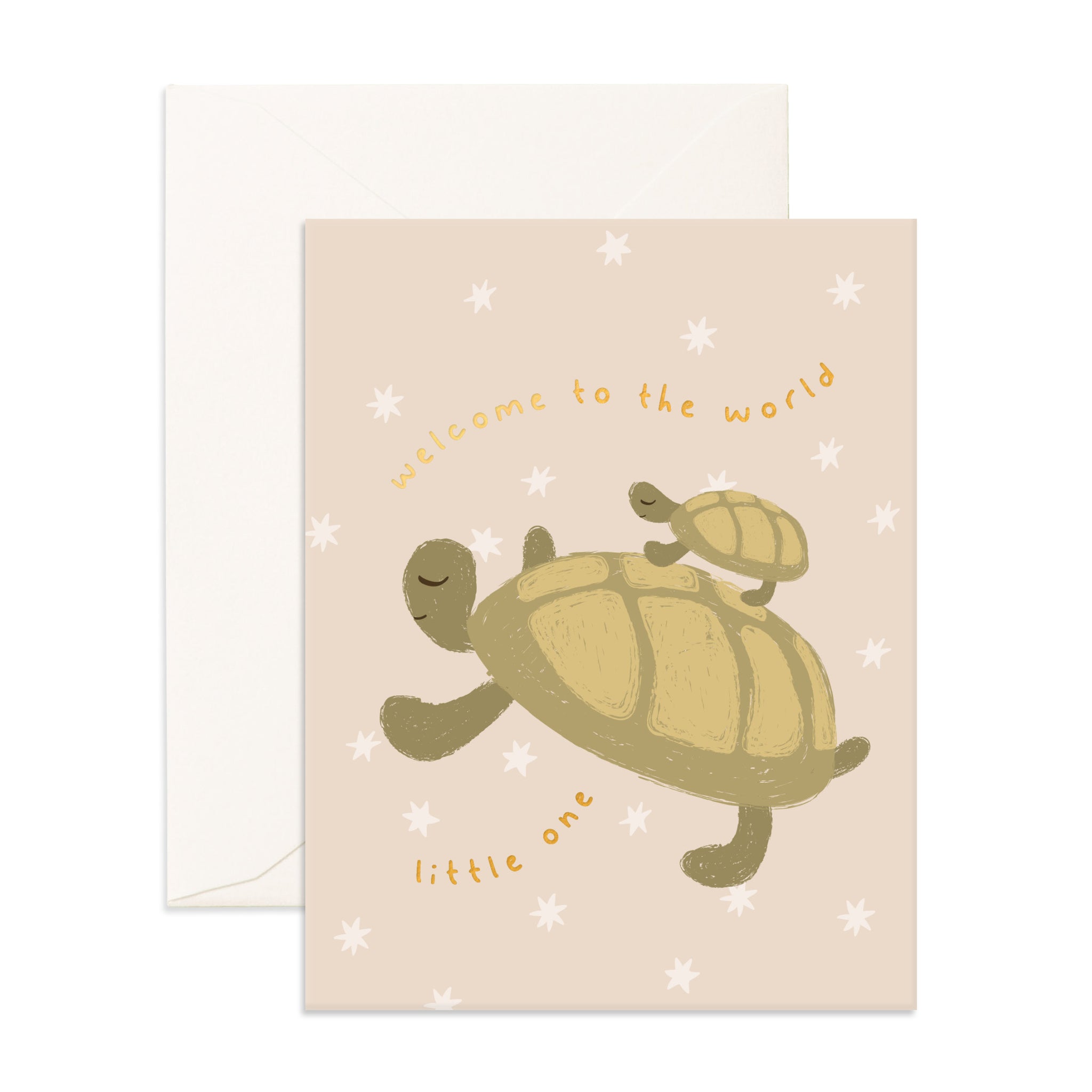 Welcome Little One Turtle Greeting Card– Fox & Fallow