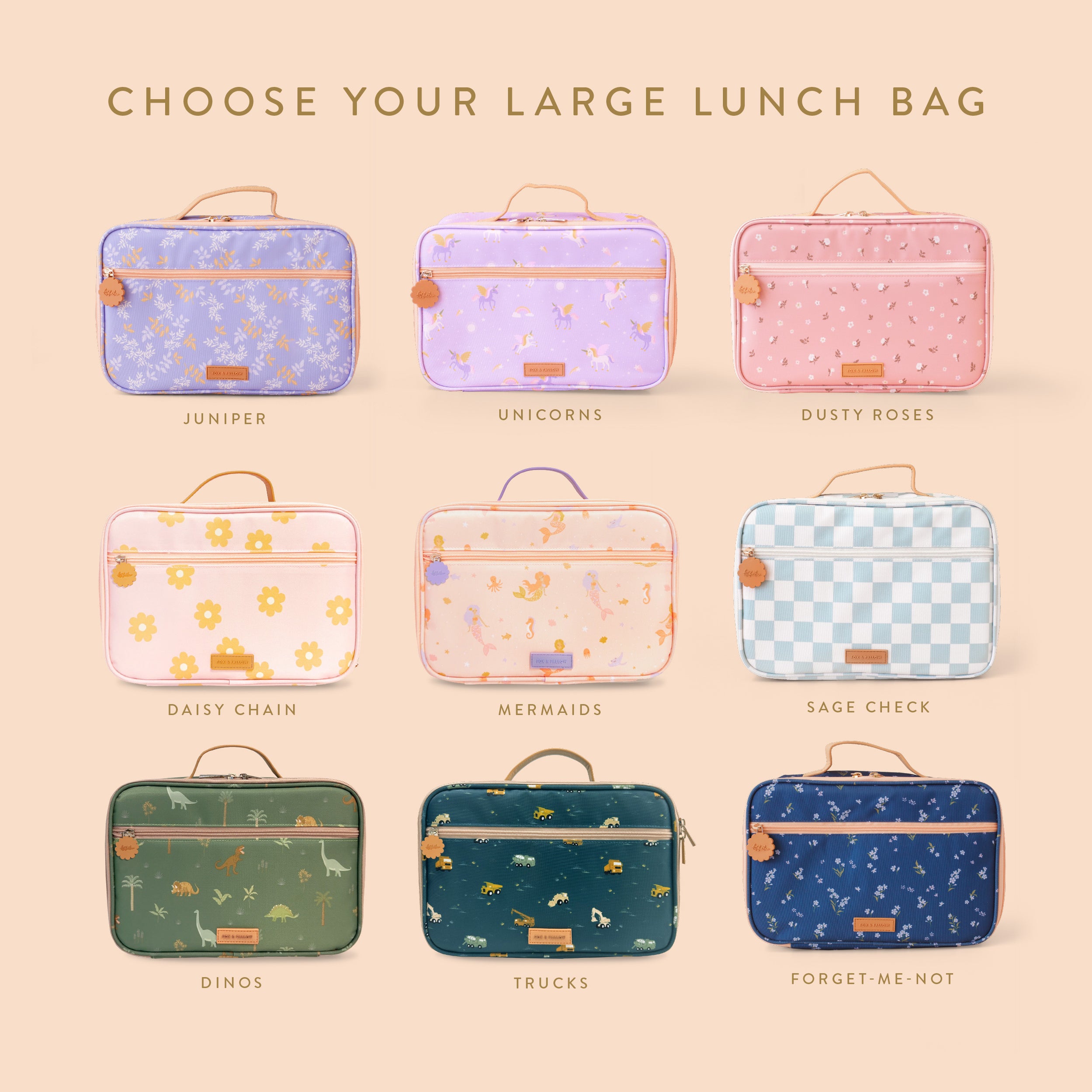 Backpack + Lunch Bag 4-Pack Bundle– Fox & Fallow