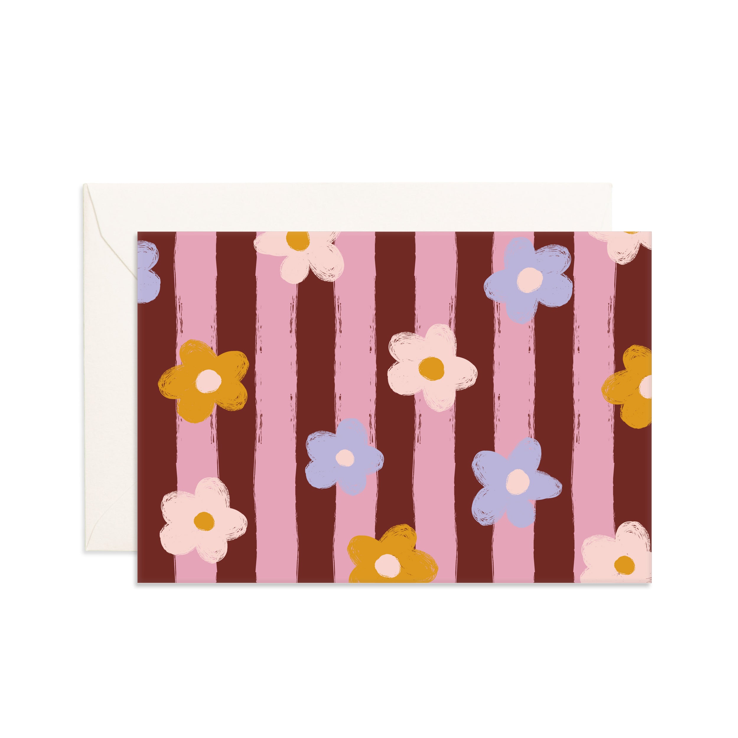 Daisy Stripe Mini Greeting Card– Fox & Fallow