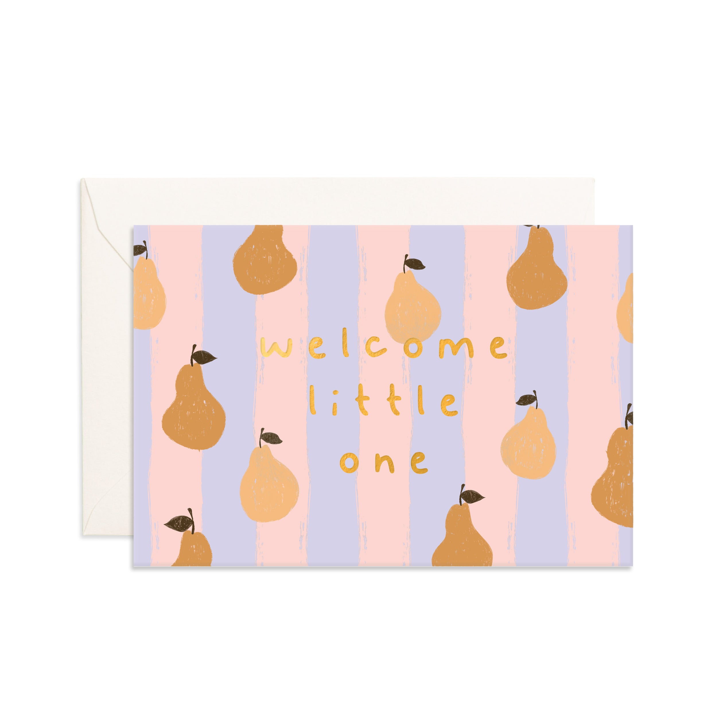 Welcome Little One Pears Mini Greeting Card– Fox & Fallow