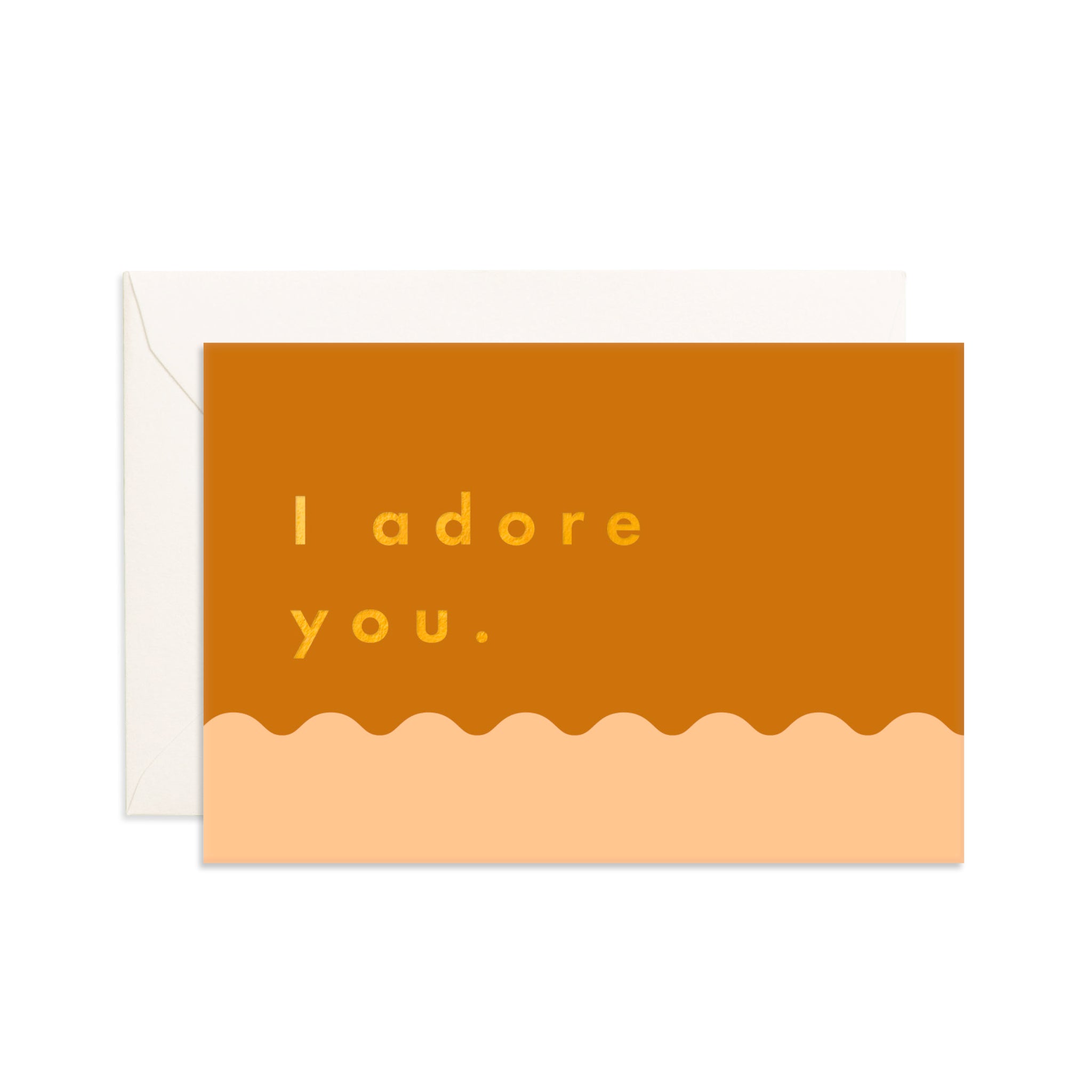 Adore You Hazelnut Ripple Mini Greeting Card– Fox & Fallow