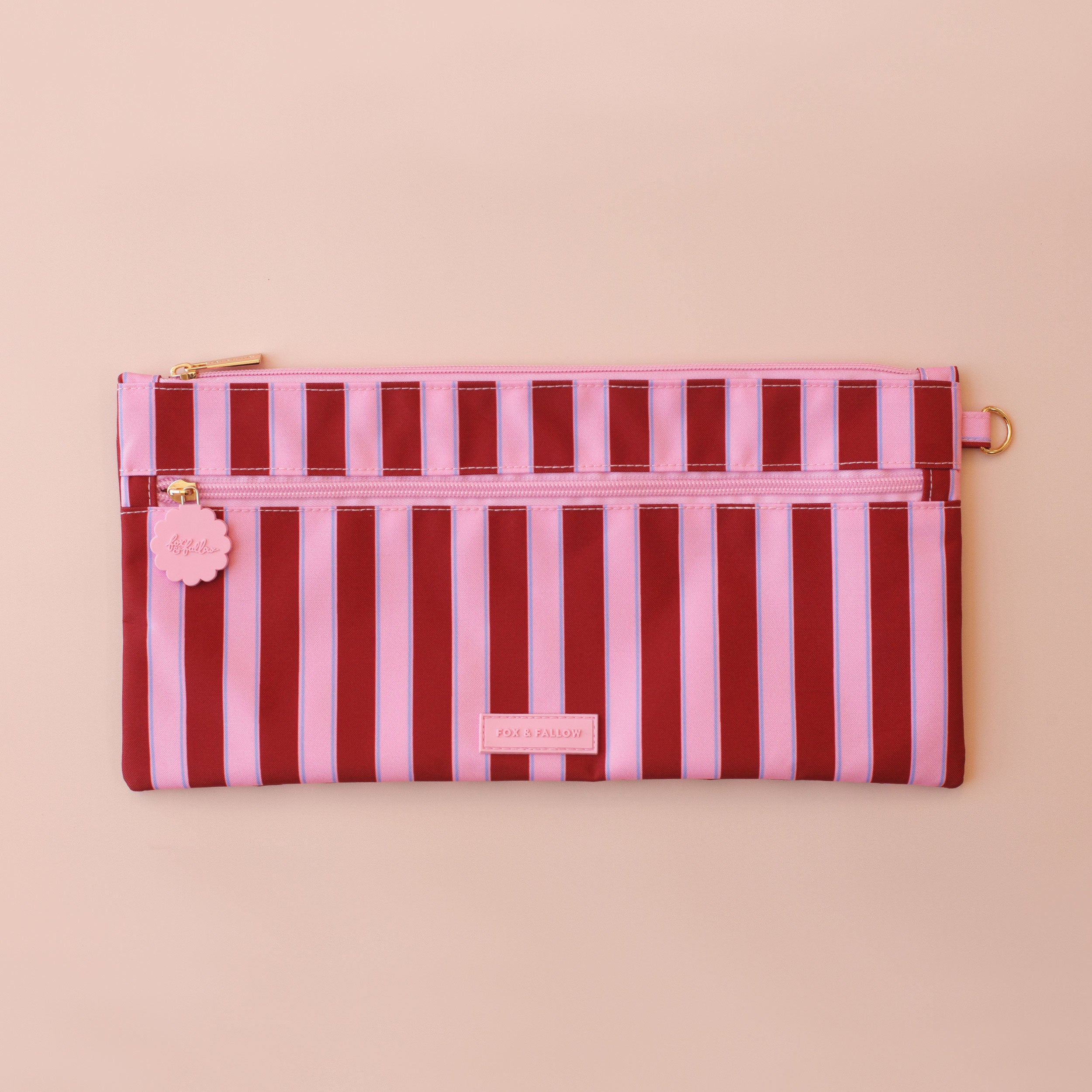 Burgundy Stripe Large Pencil Case - PRE-ORDER (LATE-APRIL) – Fox & Fallow
