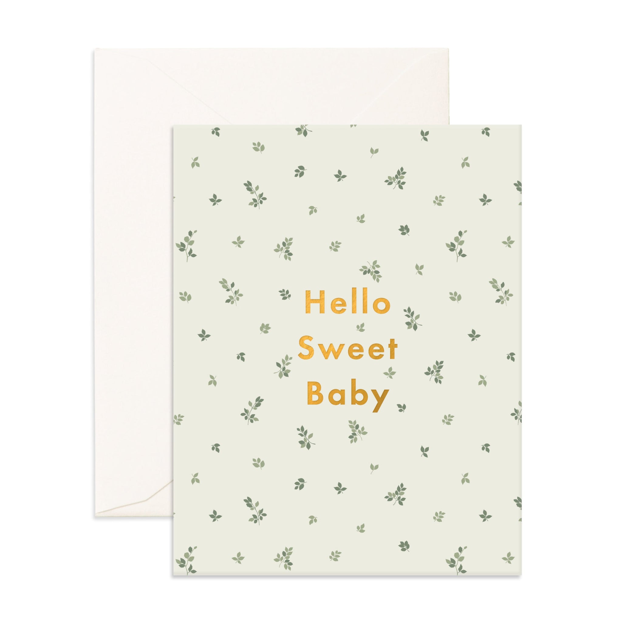 Hello Sweet Baby Broderie Greeting Card– Fox & Fallow